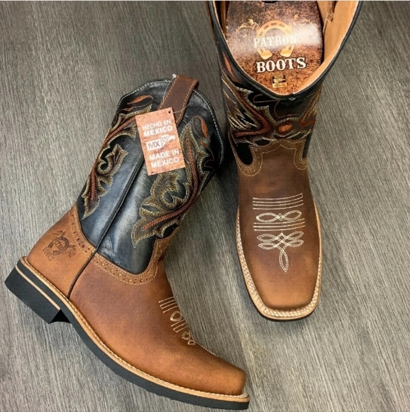 rodeo | Shoes | 6 Cowboy Boots Genuine Leather Western Square Toe Botas ...